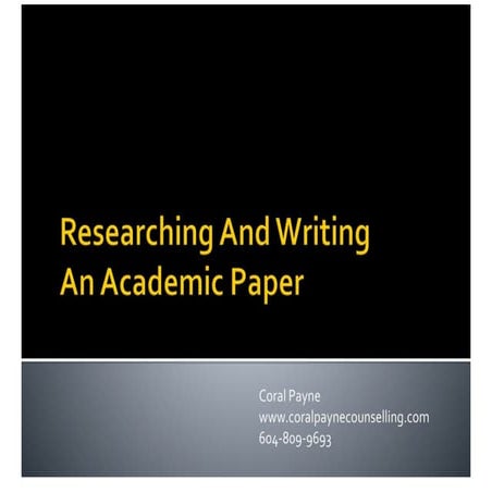 Researching And Writing An Academic Paper | PPT