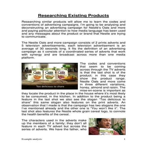 Researching existing products example | PDF