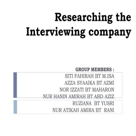 Researching the interviewing company | PPT