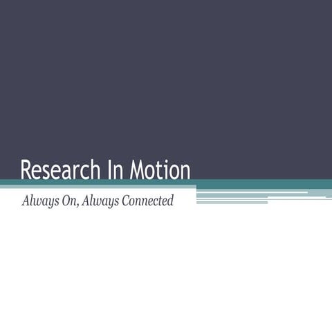 Research In Motion "Blackberry" | PPT