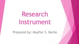 The research instruments | PPT