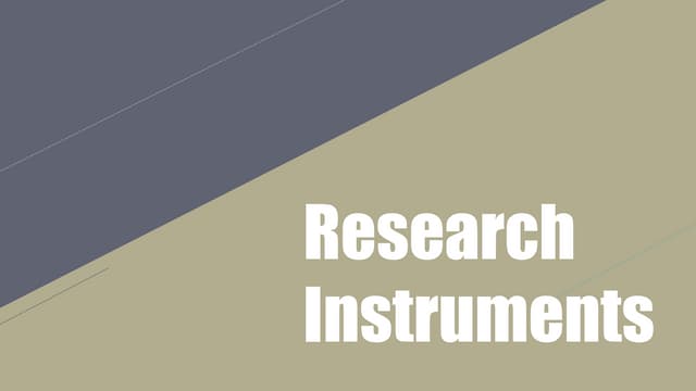 Preparing and implementing research instruments | PPTX