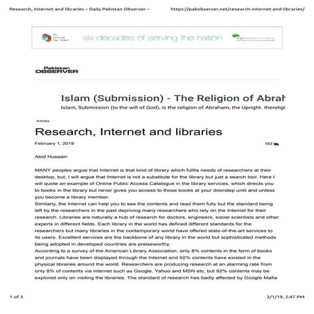 Using internet and library for research | PPTX