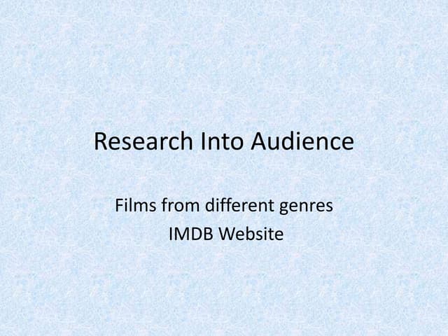 Classifying audiences- | PPTX