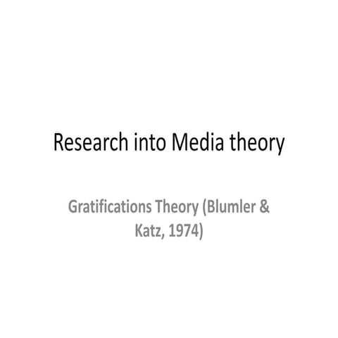 Research into media theory | PPTX