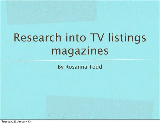 Tv Listings Magazines | PPTX | Lifestyle | Genres