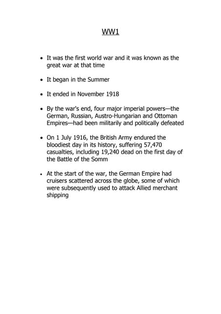 Research Into World War One | PDF