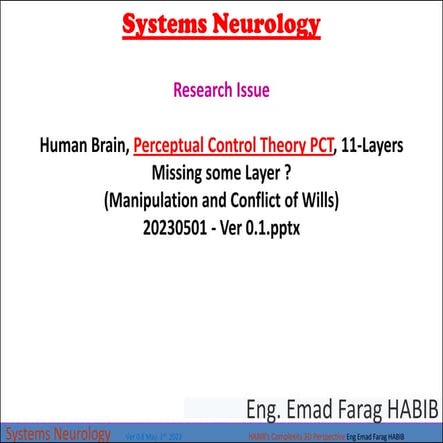 Research Issue Human Brain Perceptual Control Theory Pct 11 Layers Missing Some Layer 