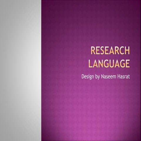 Research language | PPT