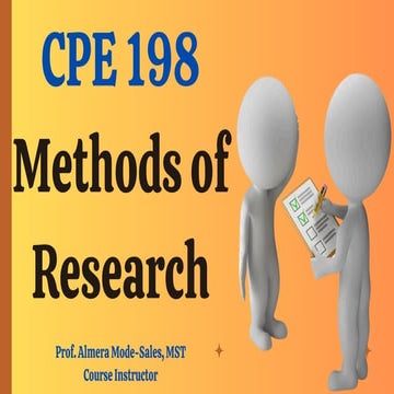 CPE 198: Methods of Research for College Students | PPT