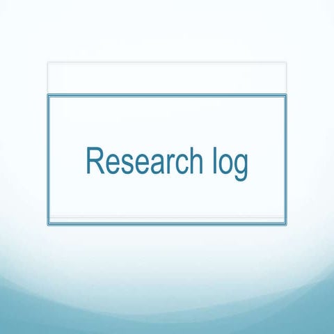 Research log | PPT