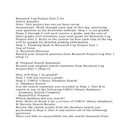 Research Log Project Part 2 forEdwin SanchezNote This project.docx