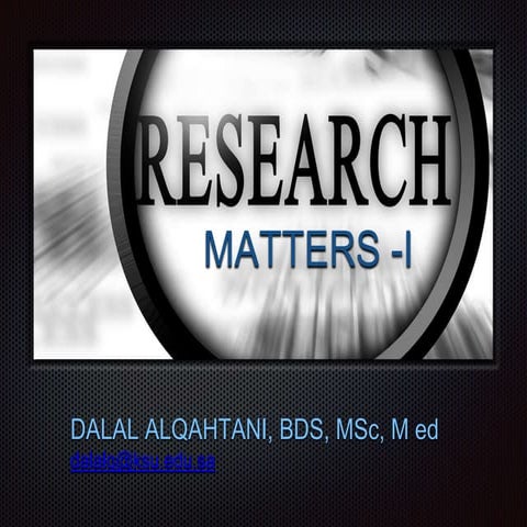 Research matters II | PPTX | Undergraduate Education | College Education
