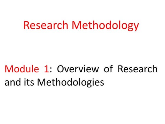 Unit Number 1 : Introduction to Research | PDF