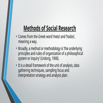 Methods of Social Research With Examples | PPTX