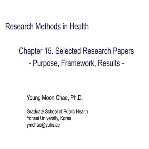 Research method ch15 selected research papers | PPT