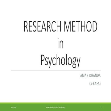 Research method in psychology | PPTX