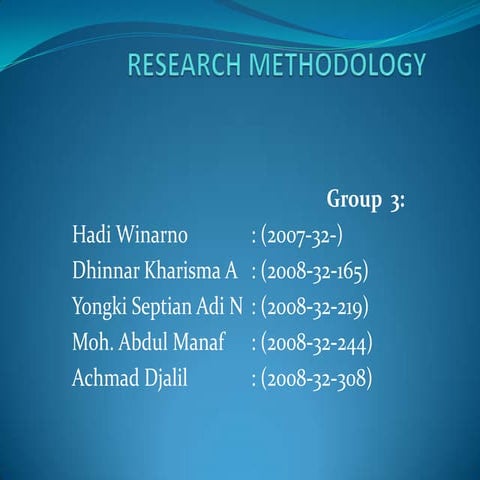 Research methodology | PPTX | Educational Assessment | Education