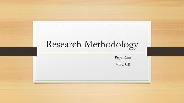 How to write the methodology chapter of a dissertation or thesis