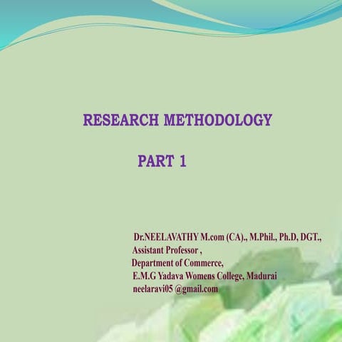 Research methodology part 1 | PPT