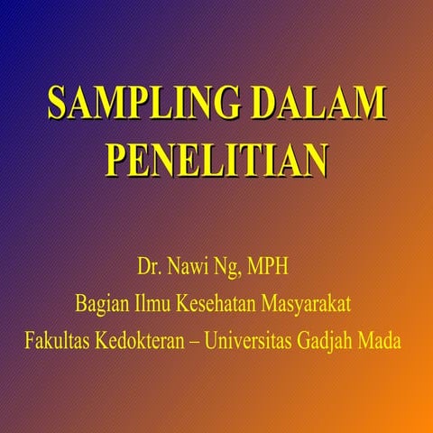 Research Methodology Sampling Ppt