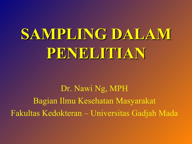 Research Methodology Sampling Ppt