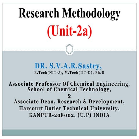Research Methodology Course - Unit 2a . ppt | PPT