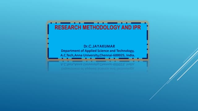 RM&IPR-21RMI56 - Module 1- by Dr. Suresha Vdf | PDF