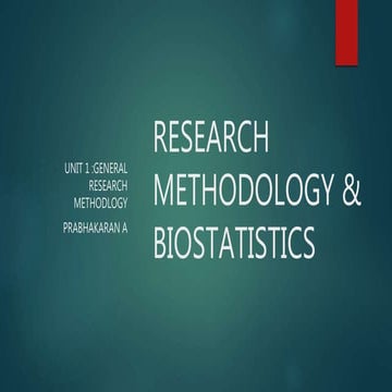 Research methodology & biostatistics | PPTX | Medical Health