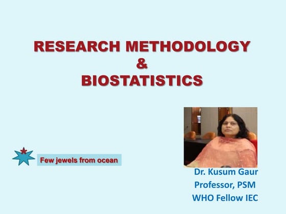 Biostatistics and research methodology | PPTX
