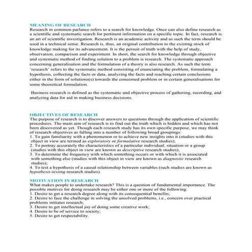 Research methodology theory chapt. 1- kotthari | DOCX