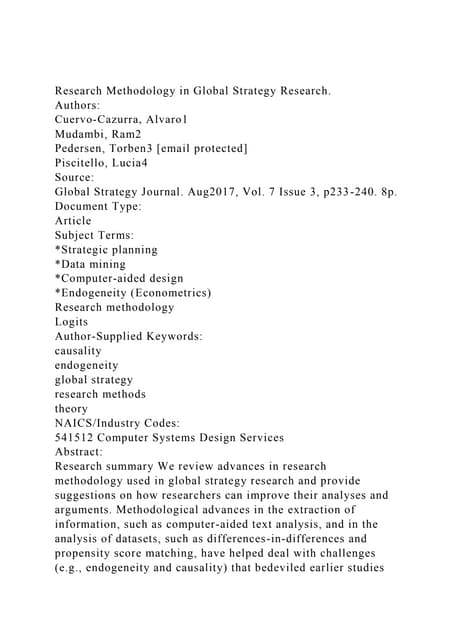 Research design is the roadmap for answering your research quest.docx