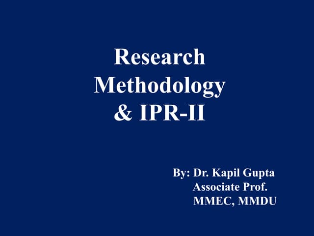 RM&IPR-21RMI56 - Module 1- by Dr. Suresha Vdf | PDF | Science