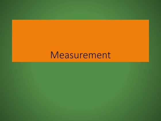 Measurement | PPT