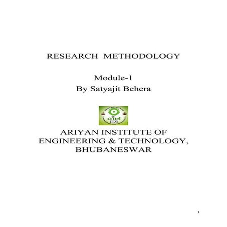 Research methodology module-1 | PDF