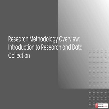 Research Methodology Overview Introduction | PDF
