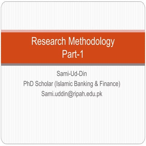 Research methodology part 1 | PPT