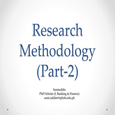 Research methodology part 2 | PPTX