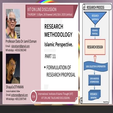 RESEARCH METHODOLOGY ISLAMIC PERSPECTIVE : FORMULATION OF RESEARCH ...