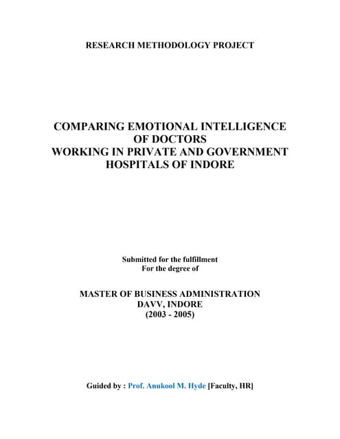 Project Report on Research Methodology | PDF | Undergraduate Education ...