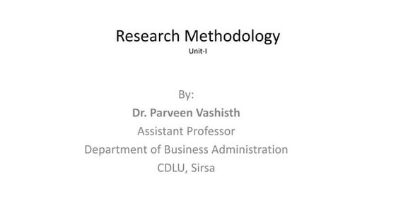 Research methodology theory chapt. 1- kotthari | DOCX