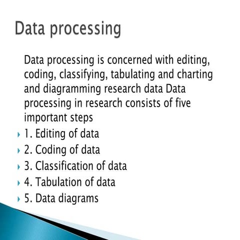Data processing in research methodology | PDF