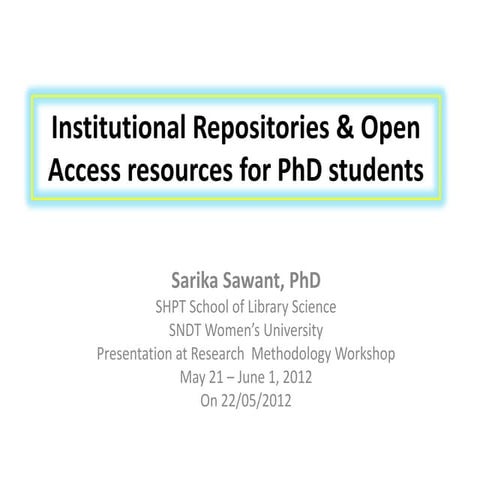 Research methodology workshop may 2012 | PPT