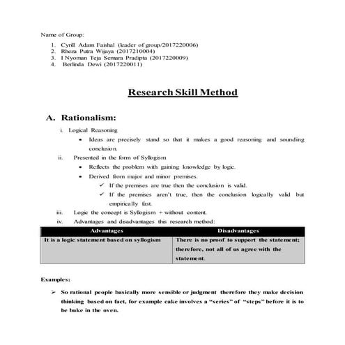 Research method rationalism and empiricism group | PDF