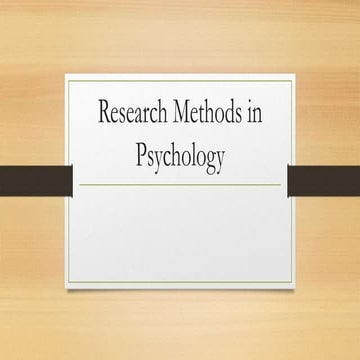 Research Methods in Psychology 1 for year 12 | PPTX