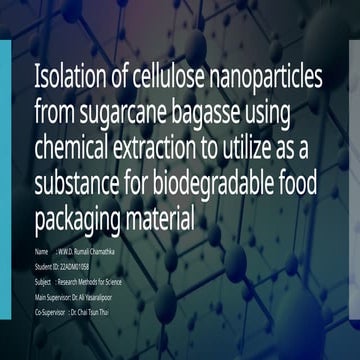 Cellulose Nanoparticles for Food packaging materials | PPTX