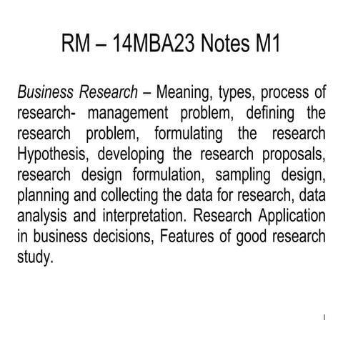 Research methods module 1 | PDF | Business | Business and Finance