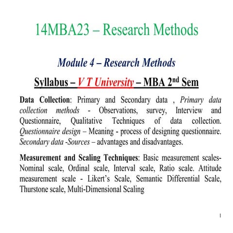 Research methods module 4 | PDF