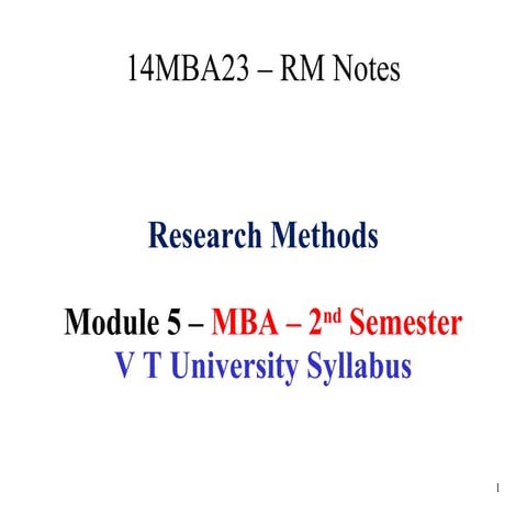 Research methods module 5 msf | PPT