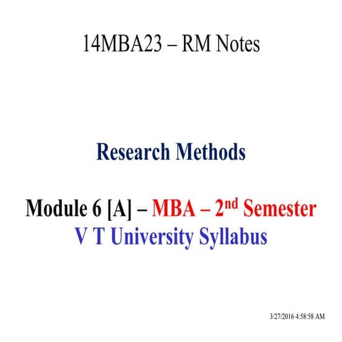 Research methods module 6 [a] pdf | PDF